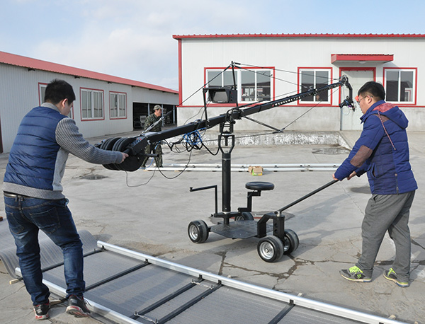 Camera Crane With Dolly Walk On Rail Tracks | virtuecrane